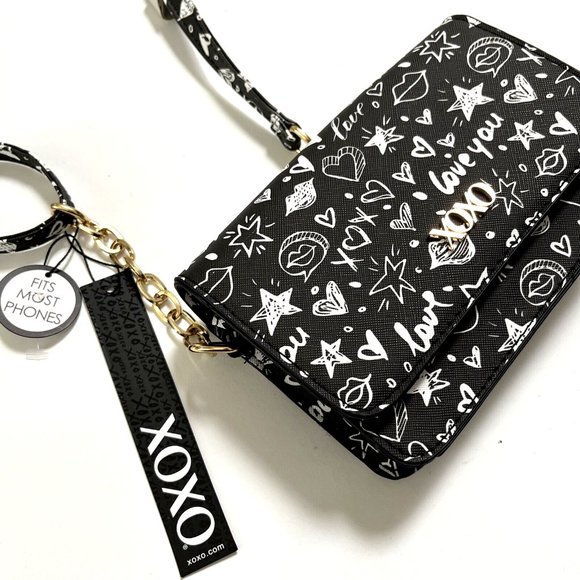 XOXO | Bags | Nwt Xoxo Crossbody Bag Black White Love Illustration ...